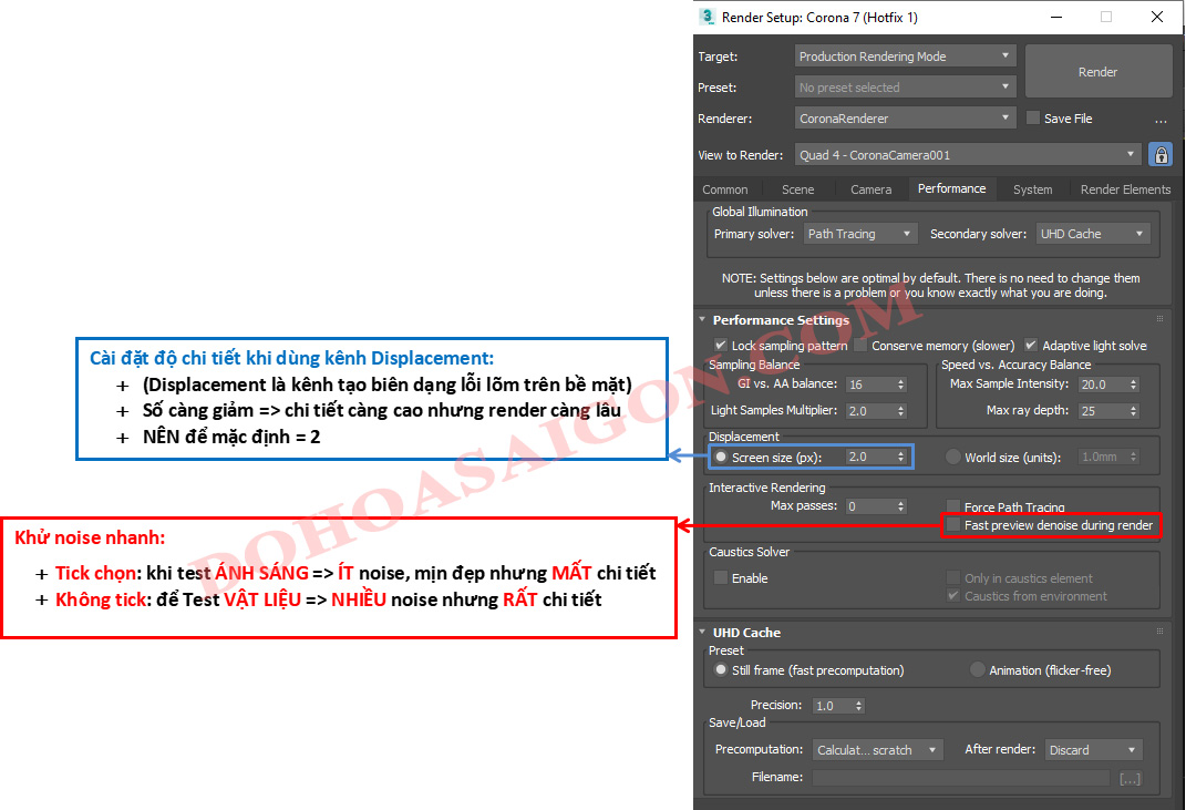 BẢNG SETTING CORONA TRONG 3DSMAX - ĐỒ HỌA SÀI GÒN