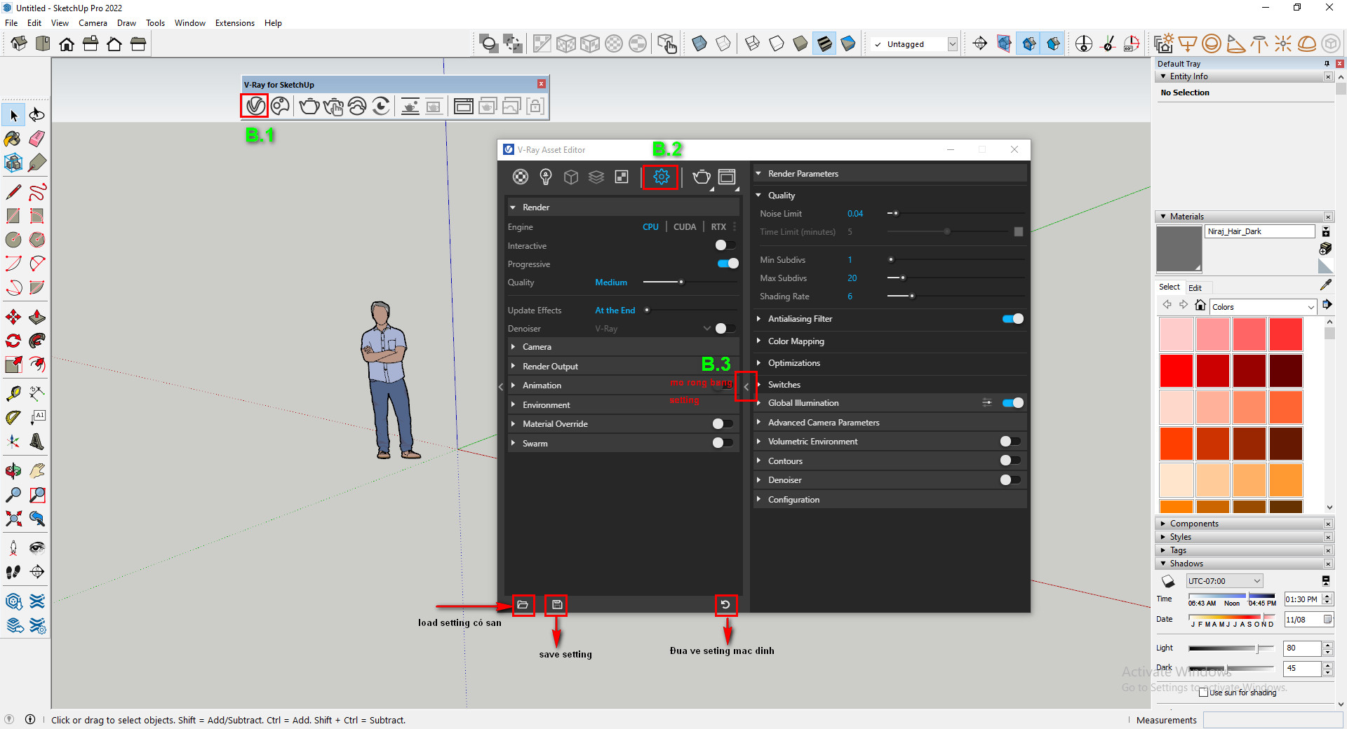 BẢNG SETTING VRAY SKETCHUP | HƯỚNG DẪN THIẾT LẬP