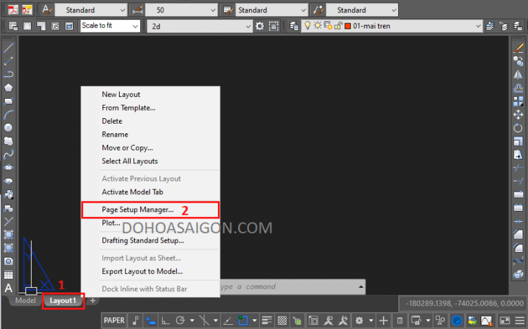 THIẾT LẬP KHỔ GIẤY IN TRONG LAYOUT AUTOCAD