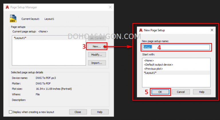 THIẾT LẬP KHỔ GIẤY IN TRONG LAYOUT AUTOCAD